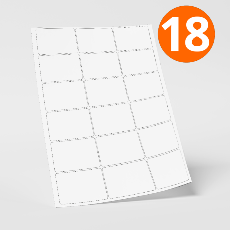 LL18 Plain A4 Labels 18 Labels Per Sheet 63.5 x 46.6mm 500 Sheets ...