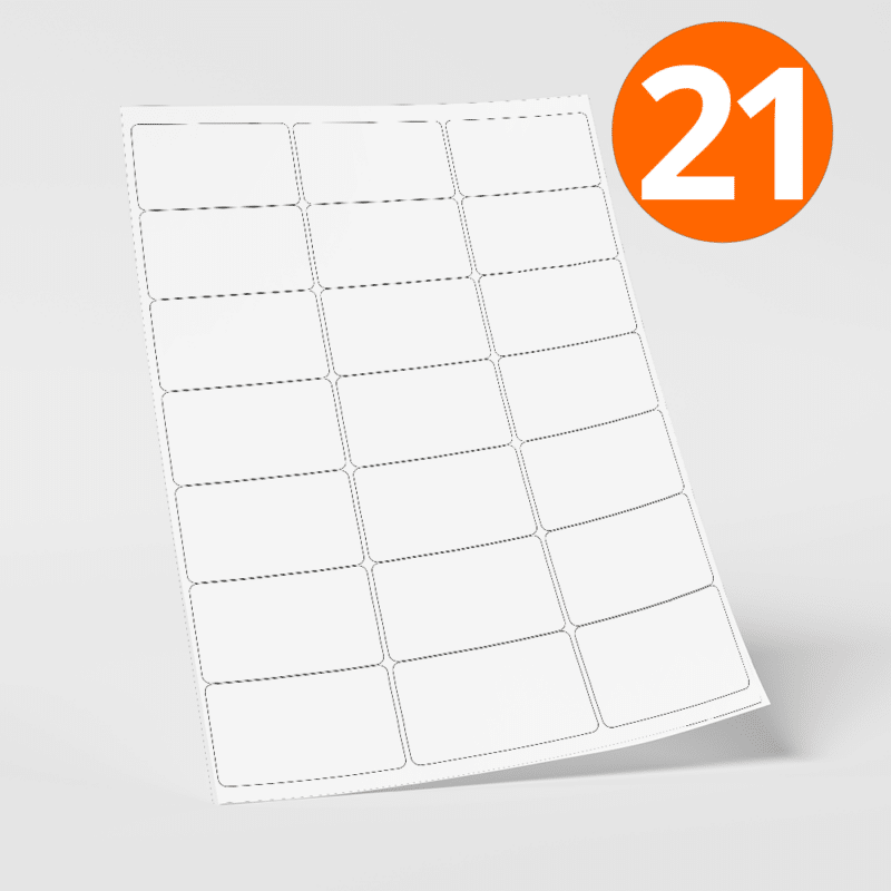 LL21 Plain A4 Labels 21 Labels Per Sheet 63.5 x 38.1mm 500 Sheets ...