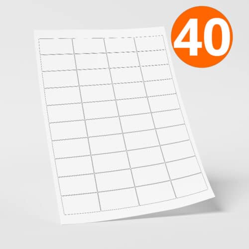 LL40 Plain A4 Labels 40 Labels Per Sheet 45.7 x 25.5mm 500 Sheets ...