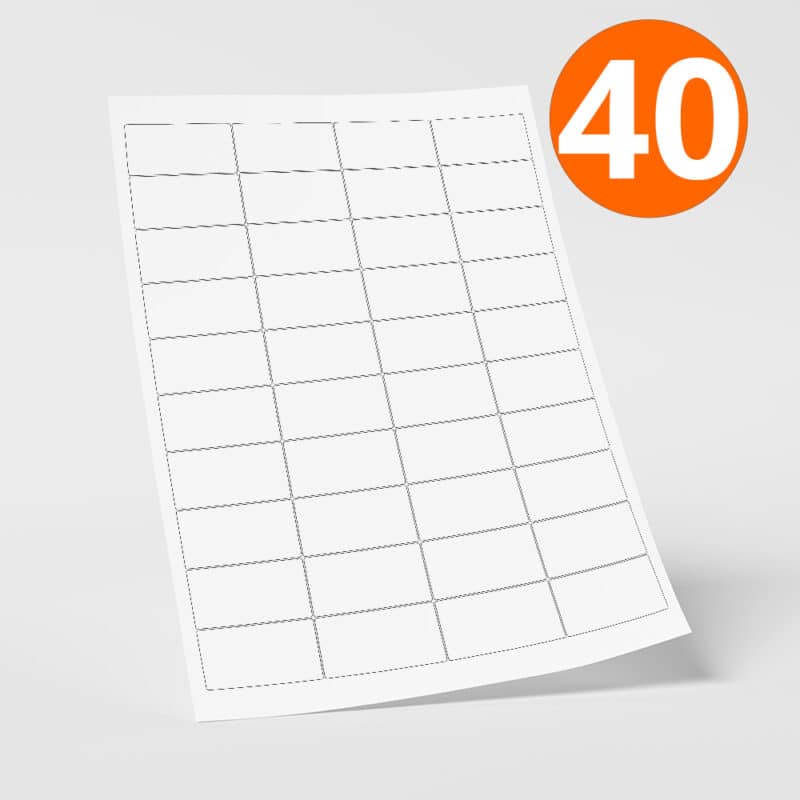 LL40 Plain A4 Labels 40 Labels Per Sheet 45.7 x 25.5mm 500 Sheets ...