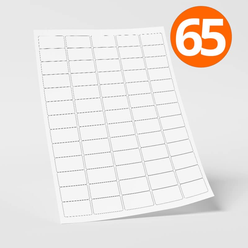 LL65 Plain A4 Labels 65 Labels Per Sheet 38.1 x 21.2mm 500 Sheets ...