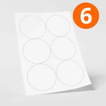 LL88C Plain A4 Labels 6 Circular Labels Per Sheet 88mm Diameter 500 ...